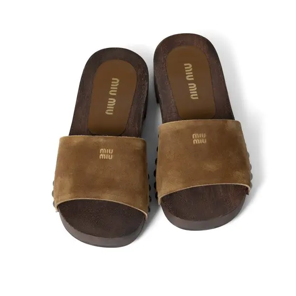 Miu Miu Faded Suede Clogs