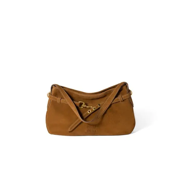 Miu Miu Aventure Suede Shoulder Bag - Oak