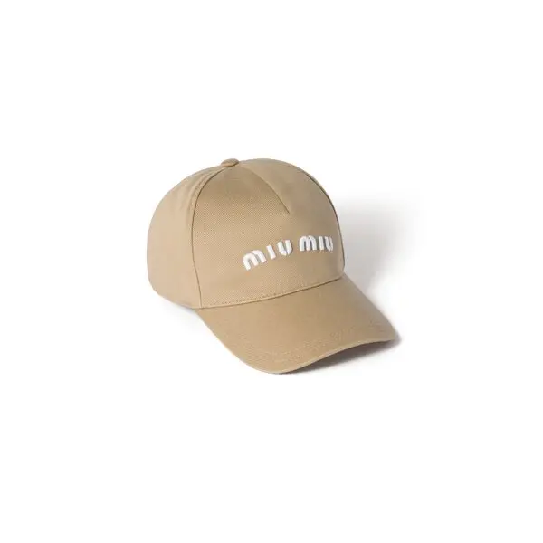 Miu Miu Drill Baseball Cap - Khaki/white