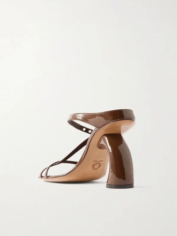 Dries Van Noten Patent-leather Mules - Brown