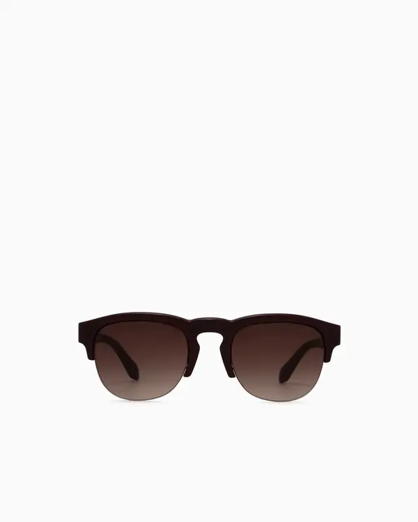 Giorgio Armani Panto Asian-fit Sunglasses - Burgundy