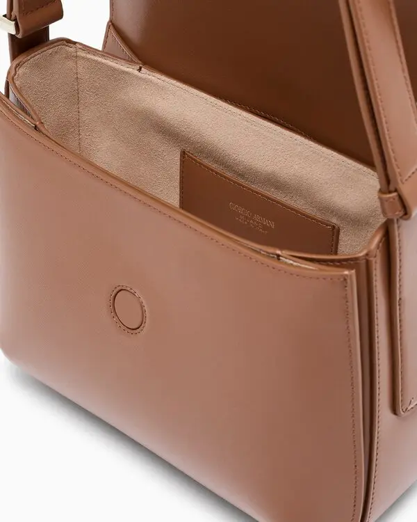 Giorgio Armani La Prima Bag In Palmellato Leather - Camel