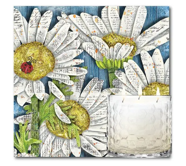 COURTSIDE MARKET Bloom Daisies Soy Wax Candle & Artboard - One-color
