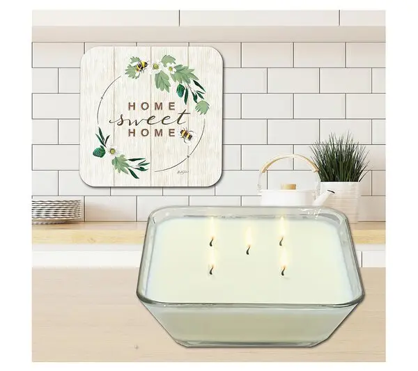 COURTSIDE MARKET Home Sweet Home Soy Wax Candle & Artboard - One-color