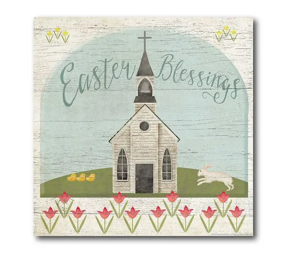 COURTSIDE MARKET Easter Blessings 24x24 Canvas Wall Art