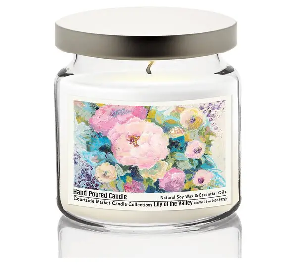 COURTSIDE MARKET Fresh Florals Candle Glass Jar 16 Oz - One-color