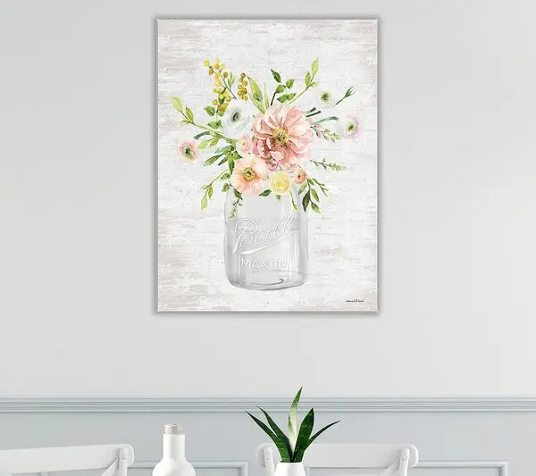COURTSIDE MARKET Spring Floral Bouquet Blush 16 X20 Canvas Wall - One-color