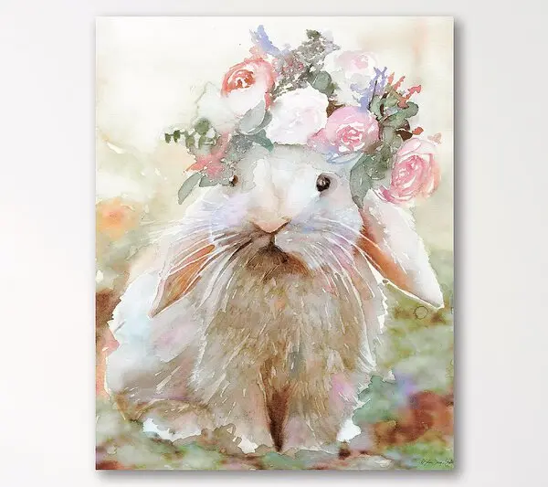 COURTSIDE MARKET Bunny Sophie 20x24 Canvas Wall Art - One-color
