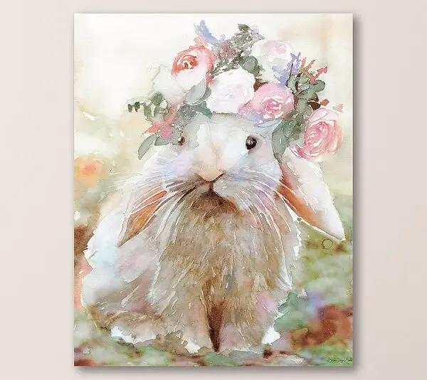 COURTSIDE MARKET Bunny Sophie 30x40 Canvas Wall Art - One-color