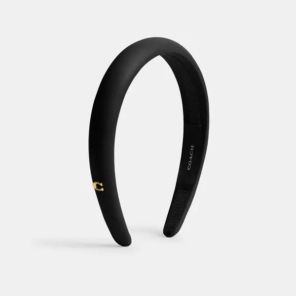 COACH Leather Headband - Black
