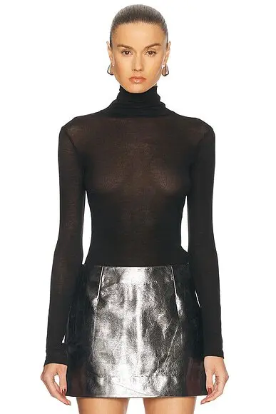 Renggli Sheer Jersey Turtleneck