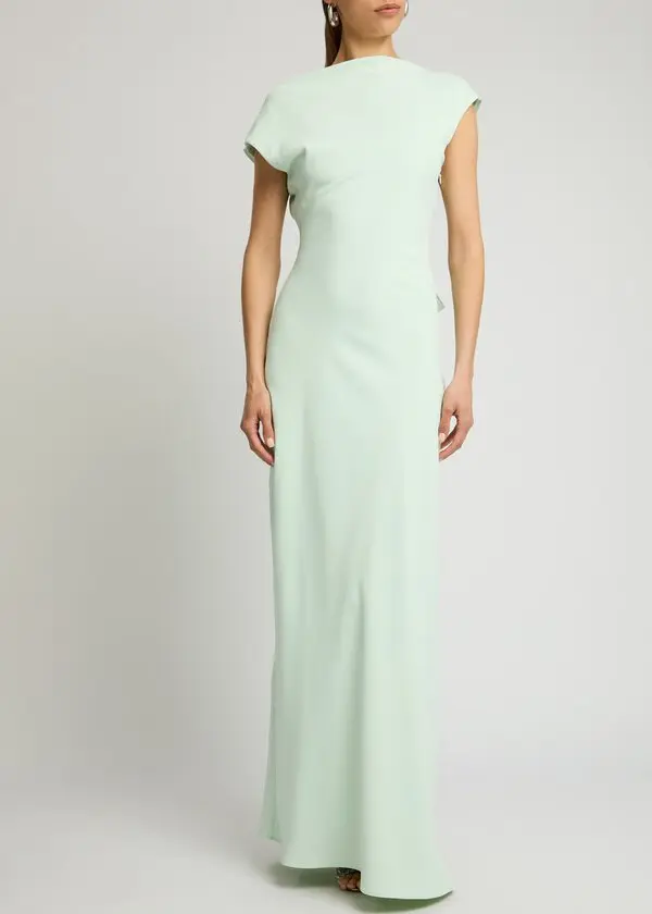 Oddmuse Drape Back Twill Maxi Dress - Mint