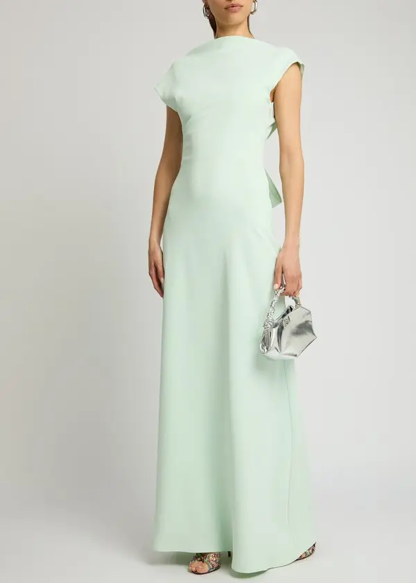 Oddmuse Drape Back Twill Maxi Dress - Mint