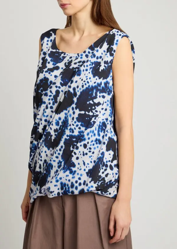 Dries Van Noten Printed Matte Satin Top