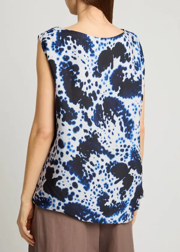 Dries Van Noten Printed Matte Satin Top
