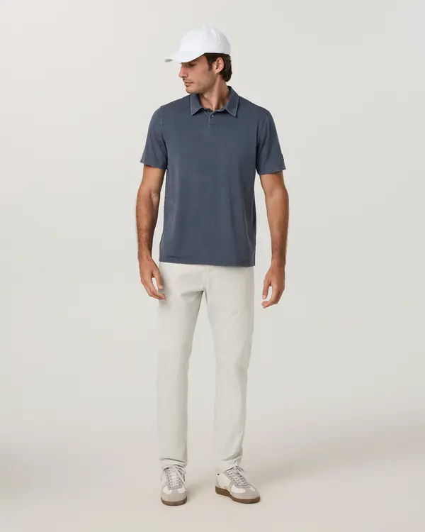 Vuori Short Sleeve Feather Polo - Ocean Blue Garment Dye