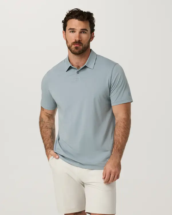 Vuori Short Sleeve Feather Polo - Raindrop