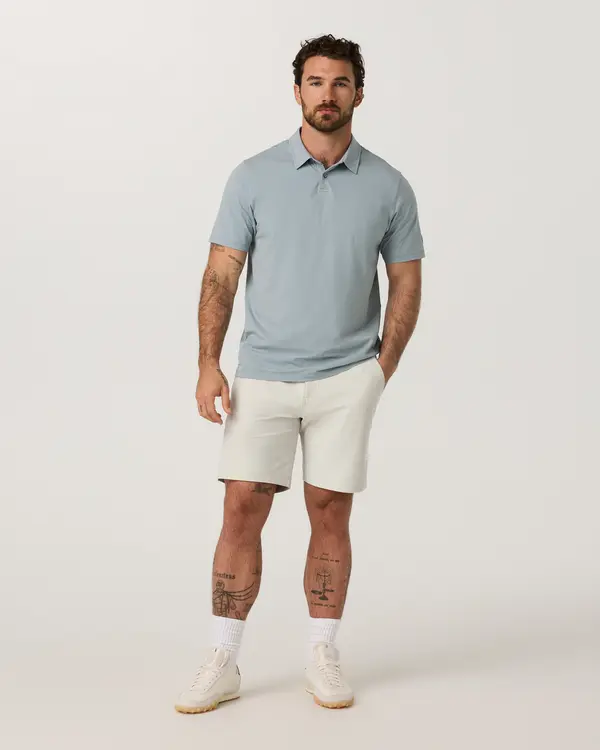 Vuori Short Sleeve Feather Polo - Raindrop