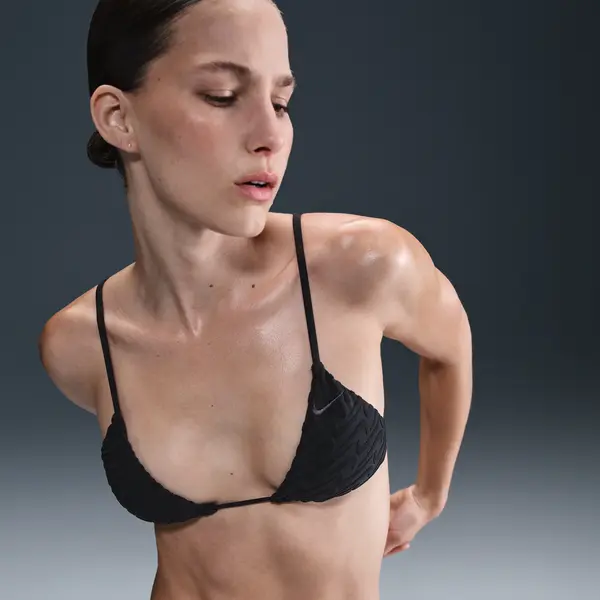 Nike Terry Texture Triangle Bikini Top - Black
