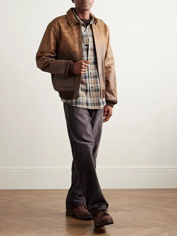 Visvim Checked Wool And Linen-blend Shirt - Brown