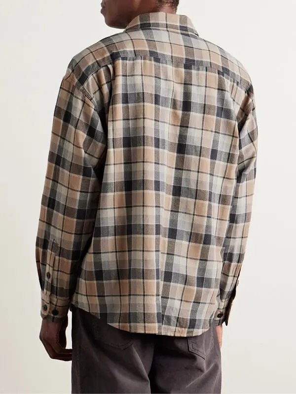 Visvim Checked Wool And Linen-blend Shirt - Brown