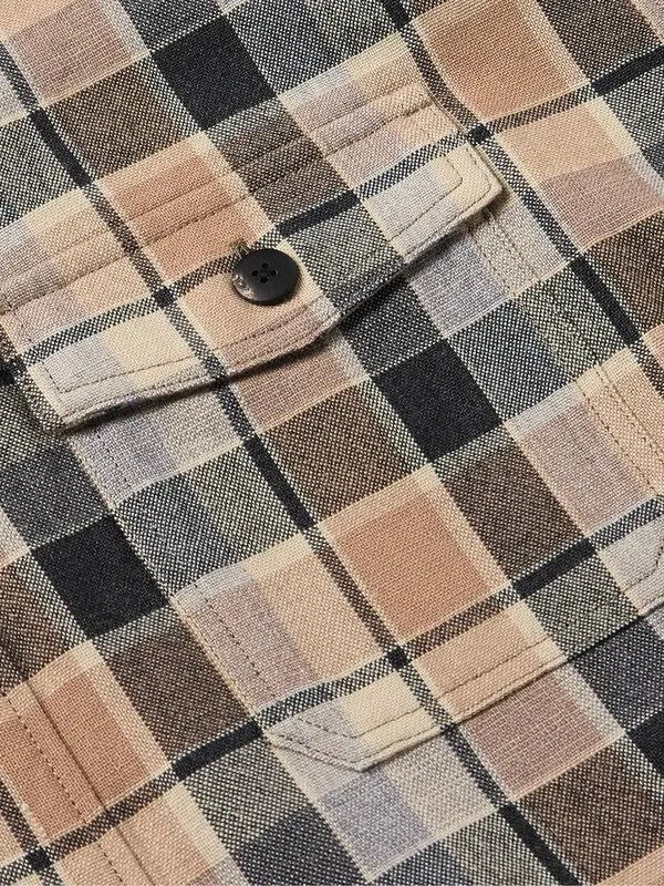 Visvim Checked Wool And Linen-blend Shirt - Brown