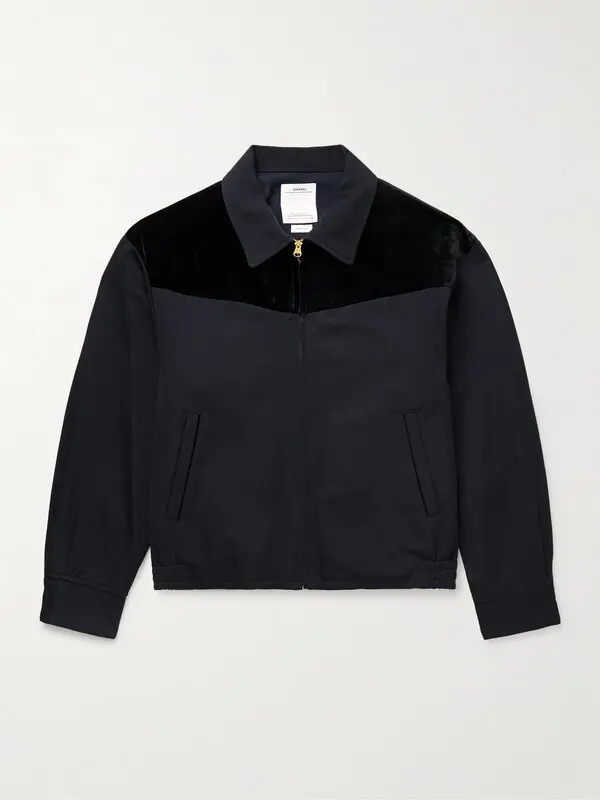 Visvim Mayfield Velour-trimmed Wool And Linen-blend Bomber Jacket