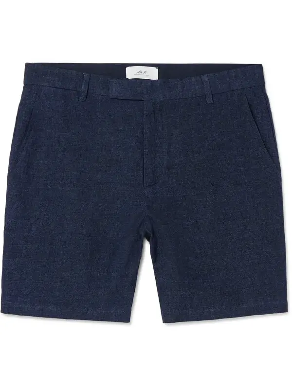 Mr P. Straight-leg Linen-chambray Bermuda Shorts