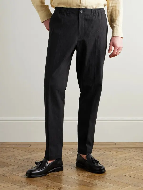 Mr P. James Tapered Stretch-cotton Seersucker Suit Trousers