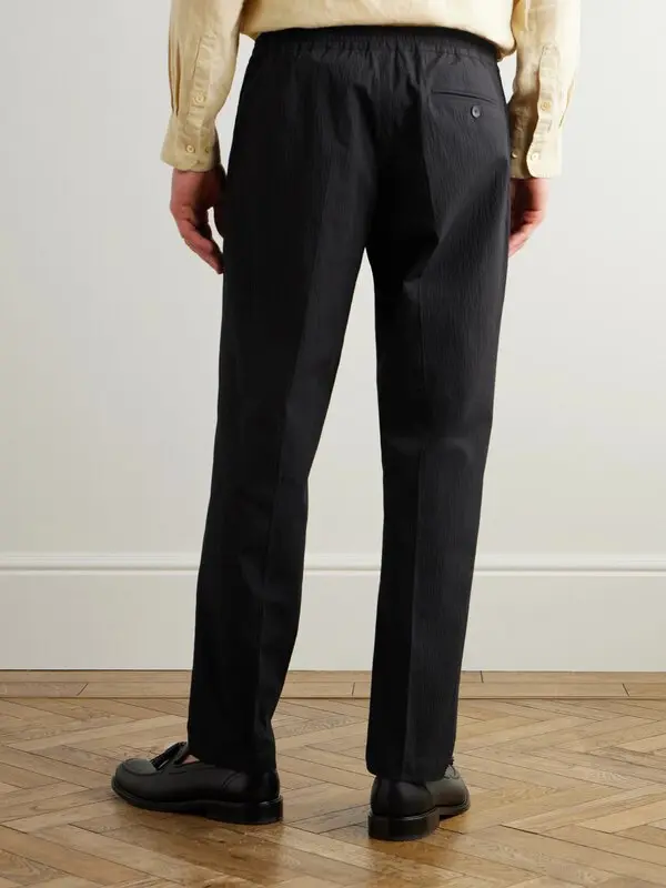 Mr P. James Tapered Stretch-cotton Seersucker Suit Trousers