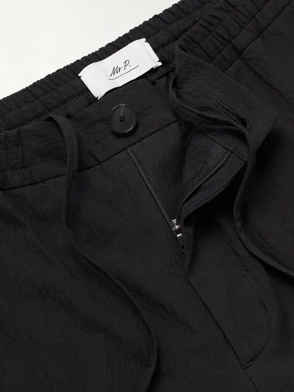 Mr P. James Tapered Stretch-cotton Seersucker Suit Trousers