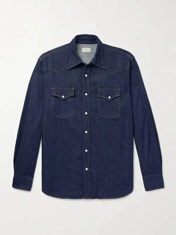 Kapital Husky Denim Western Shirt - Blue