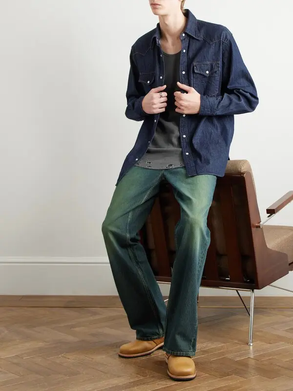 Kapital Husky Denim Western Shirt - Blue