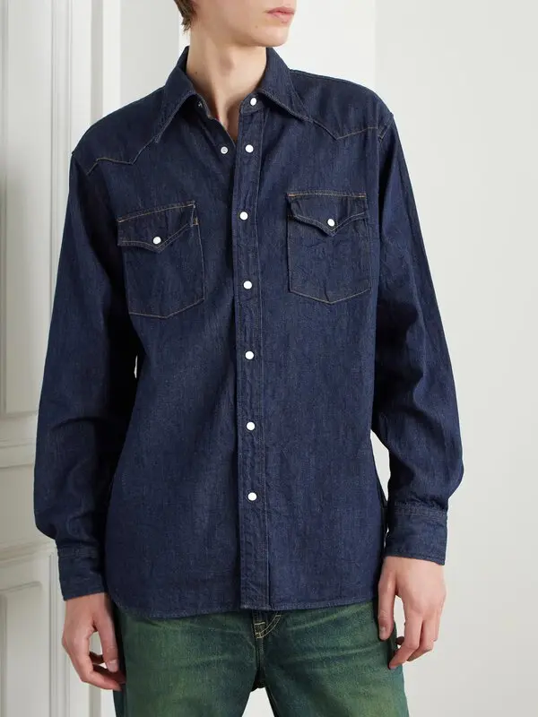 Kapital Husky Denim Western Shirt - Blue