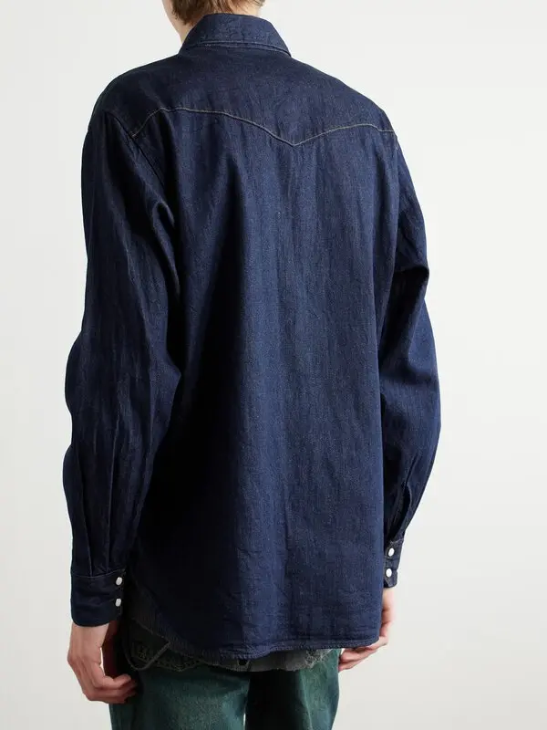 Kapital Husky Denim Western Shirt - Blue