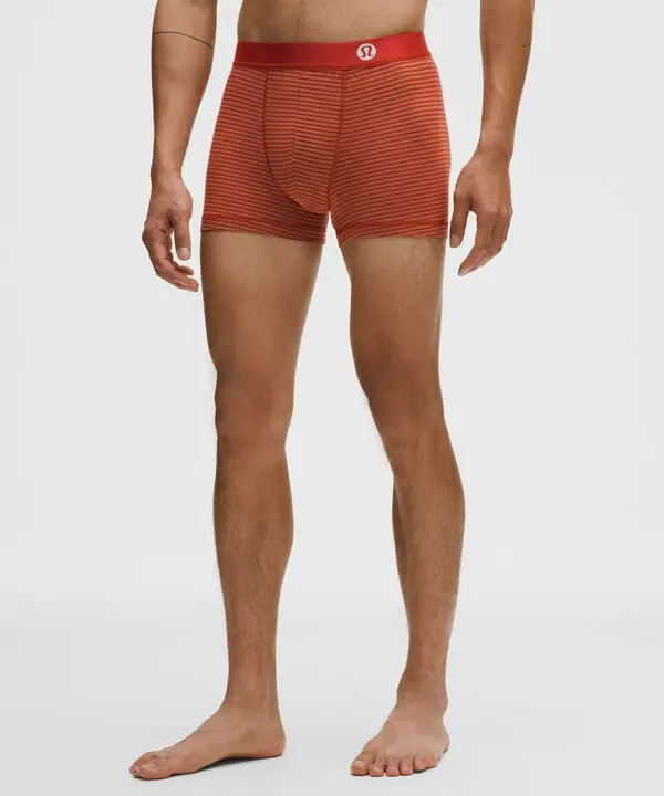 Lululemon Always In Motion Boxer Brief 3 - Twofold Stripe Ashen Rose Dare Devil