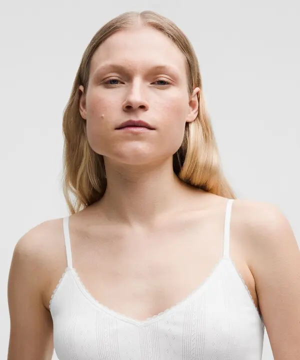 Lululemon Cotton Pointelle Cropped Camisole - White