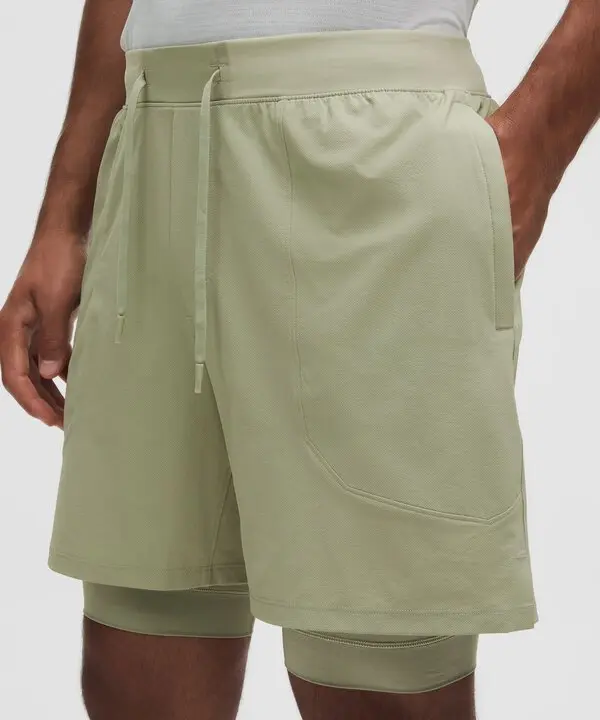 Lululemon License To Train Lined Short 7 - Fog Green