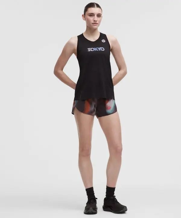 Lululemon Fast And Free High-rise Split Short 3 - Speed Flux Mini Multi/black