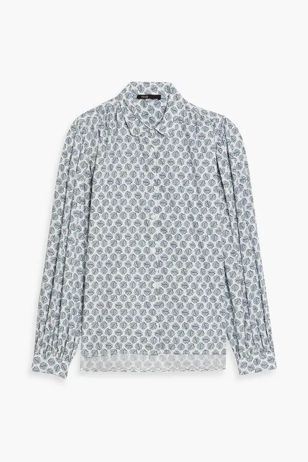 Maje Printed Cotton-poplin Shirt