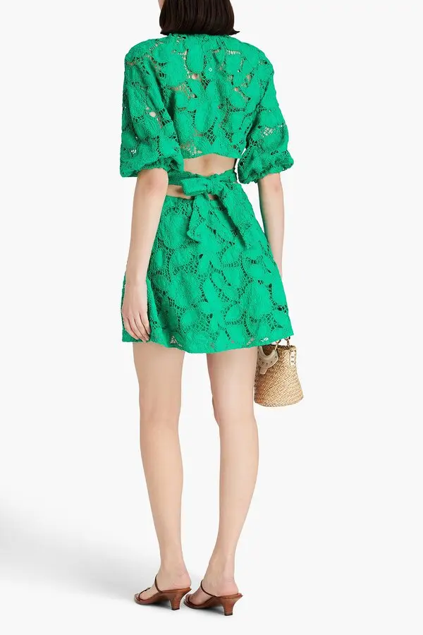 Maje Cutout Broderie Anglaise Mini Dress