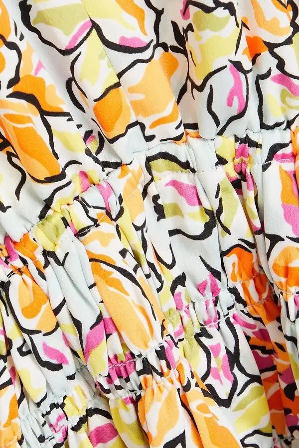 Maje Cutout Floral-print Mini Dress