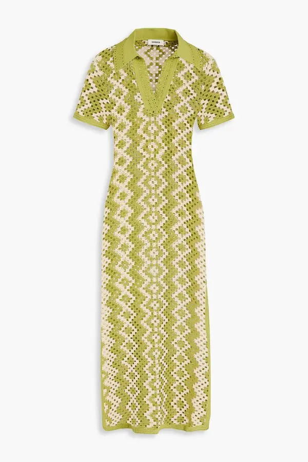 Crocheted Cotton Midi Dress