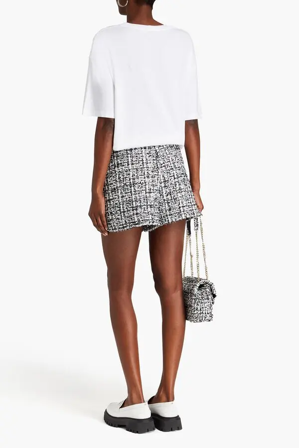 Sandro Sequin-embellished Bouclé-tweed Shorts