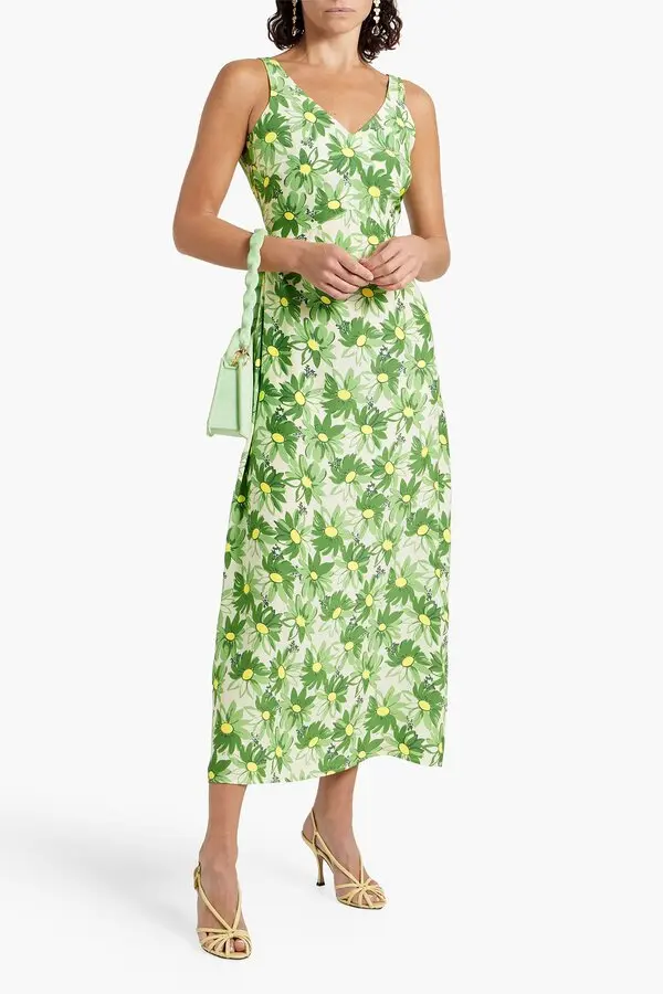 hvn green dress Jersey Button Down Dress