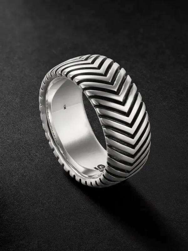 David Yurman Chevron Sterling Ring - Silver