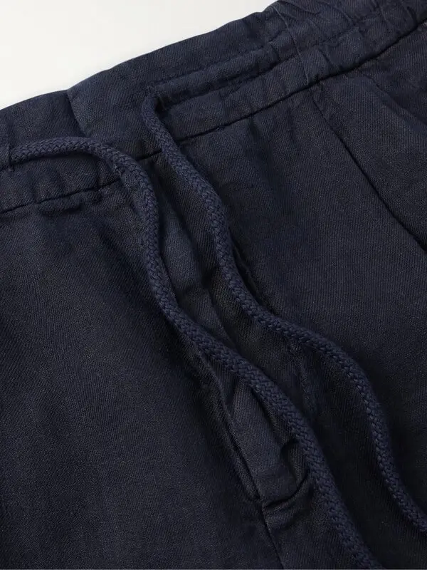 Brunello Cucinelli Straight-leg Pleated Linen Bermuda Shorts - Blue