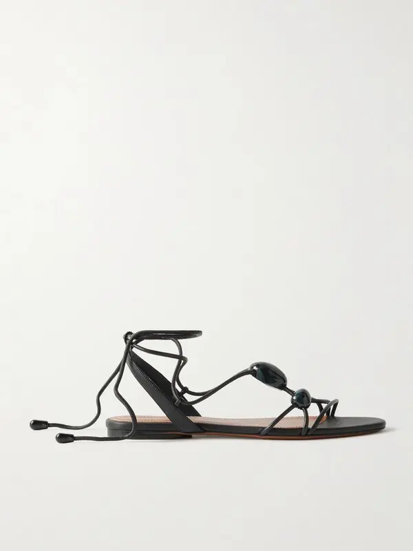 Zimmermann Gleam Leather Sandals - Black
