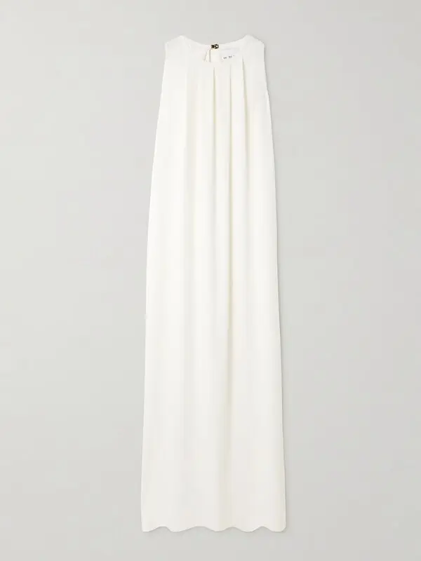 Sasuphi Atena Draped Cady Maxi Dress - Neutrals