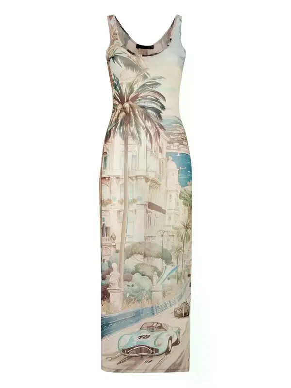 Philipp Plein Abstract-print Midi Dress